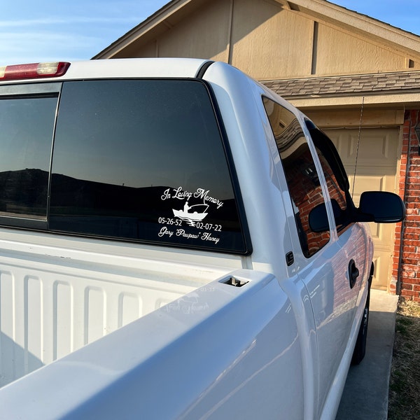 In Loving Memory Fisherman in Boat Vinyl Decal Name Dates Custom ...
