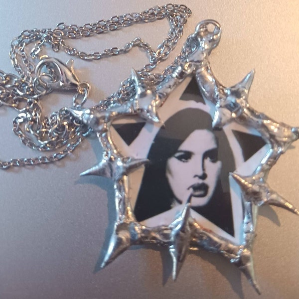 Spiky Cybersigilsm Thorn Sigil Necklace Statement Necklace Liquid Metal ...