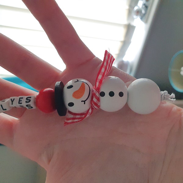 Personalised Christmas Name & Word Bead Keyrings | Keychain | Bag ...