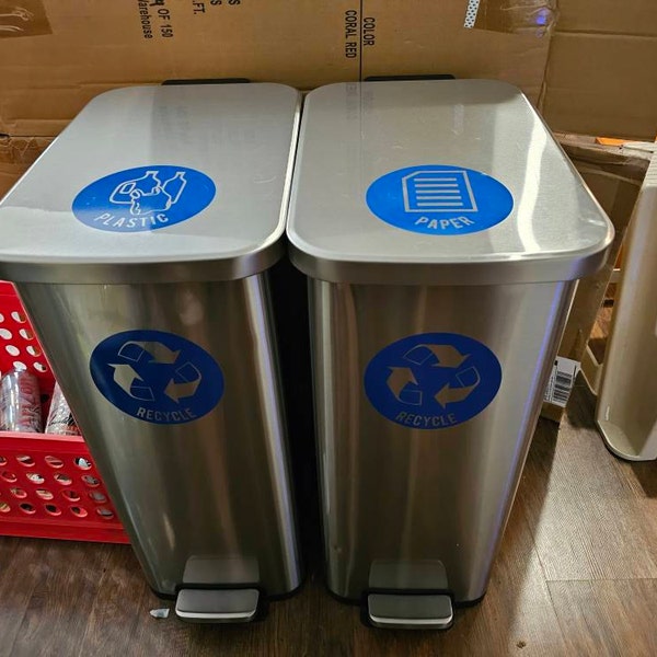 Trash Can Decals / Recycle Decals / Vinyl Decals / Recycle Sticker ...