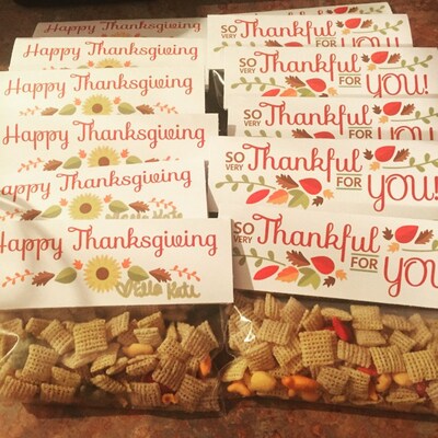 Thankful for You Bag Toppers Editable Thanksgiving Treat Bag - Etsy