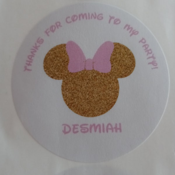 Minnie Mouse Sticker, Personalized, Printed & Shipped, Thank You ...