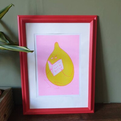Bitter Lemon 2bmcr SUMMER NEON EDITION Cute Fruit Neon Pink Dotty A4 Risograph Print - Etsy