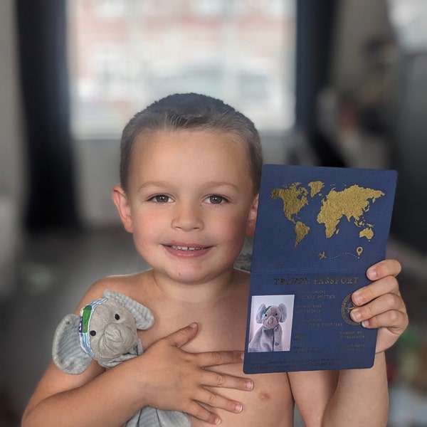 Real Foil Teddy Bear Passport Personalised With Name and Picture ...