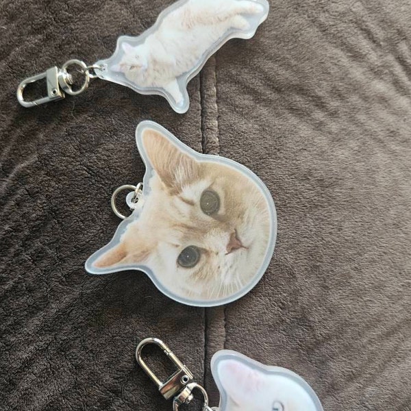 Custom Cat Keychain, Dog Keychain, Pet Keychain, Personalized Pet Photo ...