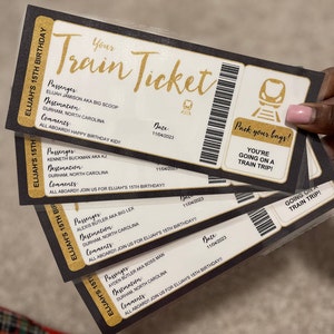 Printable Train Ticket Template Fake Boarding Pass Gift Surprise Train ...