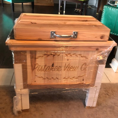 Refreshment Bar, Hostess Gift, Wood Ice Chest, Personalized Birthday ...