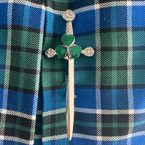 Irish Shamrock Kilt Pin - Celtic Shamrock Kilt Pin - Celtic Kilt Pin ...