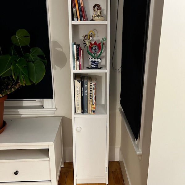 Solid Wood Cantback Narrow Hutch, Narrow Open Pantry, Decorative ...