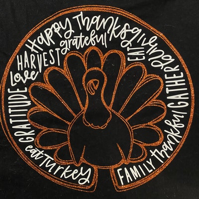 Thanksgiving Turkey, Word Art Circle Design, Shirt File, Round Fall SVG ...