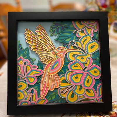 Hummingbird Colibri 3D Mandala Svg Files, Multilayer Panel for Laser ...