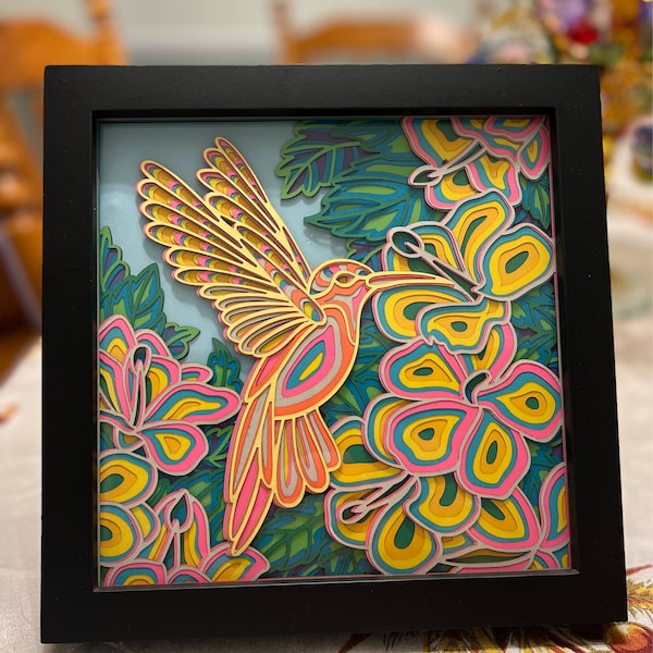 Hummingbird Colibri 3D Mandala Svg Files, Multilayer Panel for Laser ...
