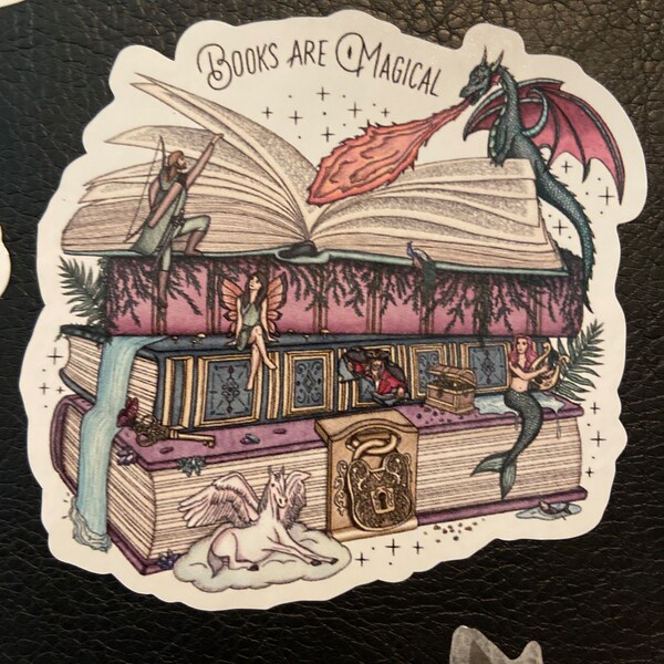 Books Are Magical | Fantasy / Mythical Creatures | Bubble-free Stickers ...