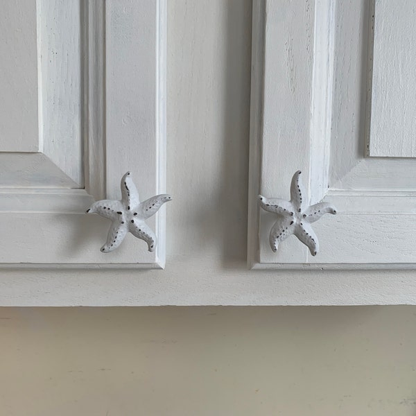 Nautical Starfish Knobs/ Knobs/ Starfish Knobs/ Nautical Knobs/ Beach Knobs/ Starfish Cabinet ...