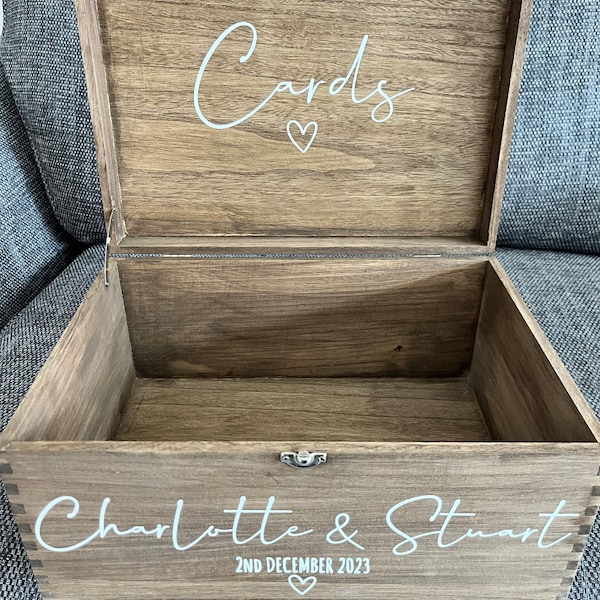 Personalised RUSTIC Wedding Card Box, Wedding Memory Box, Wedding ...