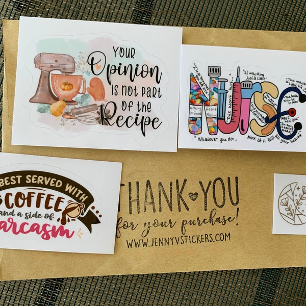 Any 3 Sticker Pack, Sticker Pack, Choose Any 3 Stickers, Custom Sticker ...