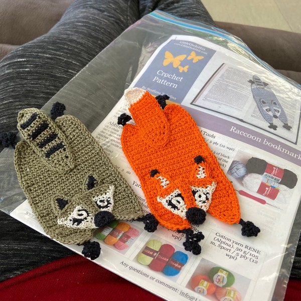 201 Easy Crochet Pattern - Raccoon Applique, Bookmark or Decor ...