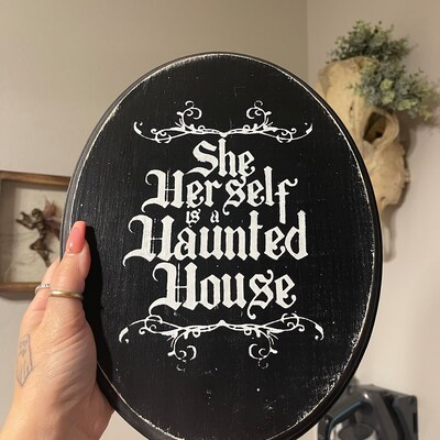 Haunted House Plaque, Witchcraft, Gothic, Witch, Spooky, Altar ...