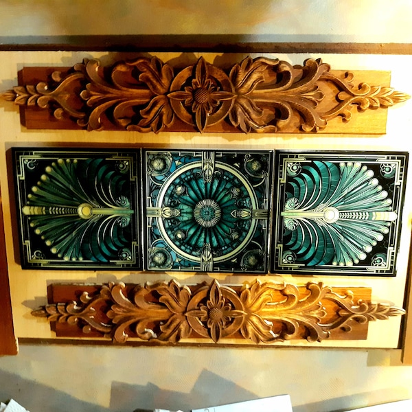 Bellflower Art Nouveau Decorative Tile | Drink Coaster | Desert Home ...