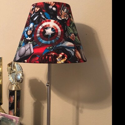 Marvel Lamp Shade. Thor Captain America Hulk Ironman Black - Etsy