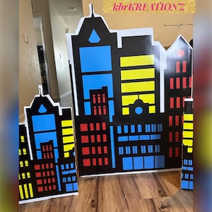 Superhero Buildings Block Clipart and Skyline City Buildings PNG City ...