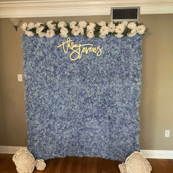 11 Sq Ft - 4 Panels Serenity Blue Hydrangea Flower Wall Panel for ...