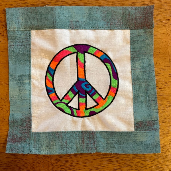Psychedelic Peace Sign - Machine Embroidery Design, Peace Symbol ...