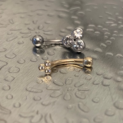 14k Solid Gold,rook Piercing,daith,cartilage,eyebrow, Curved Barbell..16g..8mm - Etsy