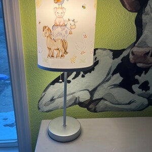 Watercolor Safari Animals Neutral Nursery Baby Table Lamp Lampshade ...