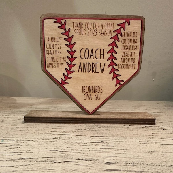 Personalized Baseball Coach Plaque: Laser Engraved T-ball Trophy - Etsy