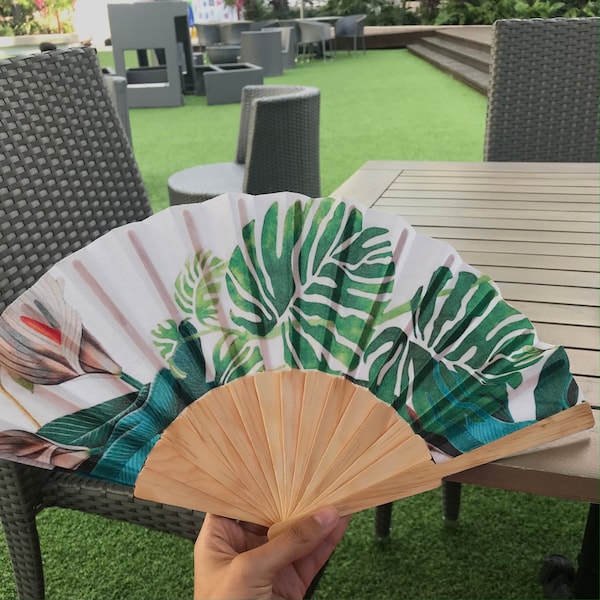 HAND FAN, Tropical Wedding Folding Fan, Mother Gift, Summer Outfits ...