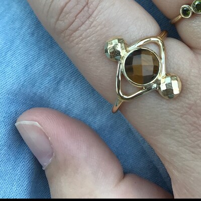 Red Ruby Gold Bezel Ring Ruby Statement Ring Gold Bezel Stack Ring Chunky Gemstone Ring July ...