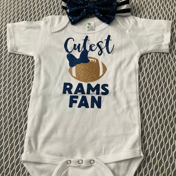 Cutest Rams Fan Football Bodysuit Outfit for Baby Girl - Etsy