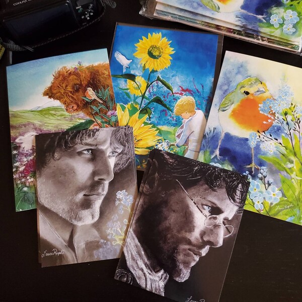 10 Postcards of Artwork by Laura Rispoli 4.5x5.5 Inch Flat Notecards ...