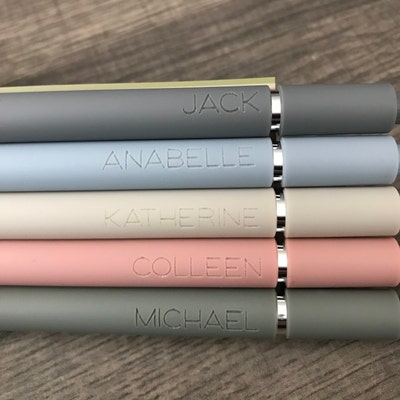 Custom Penspersonalized Pensset of 5 Custom Engraved Soft Touch ...