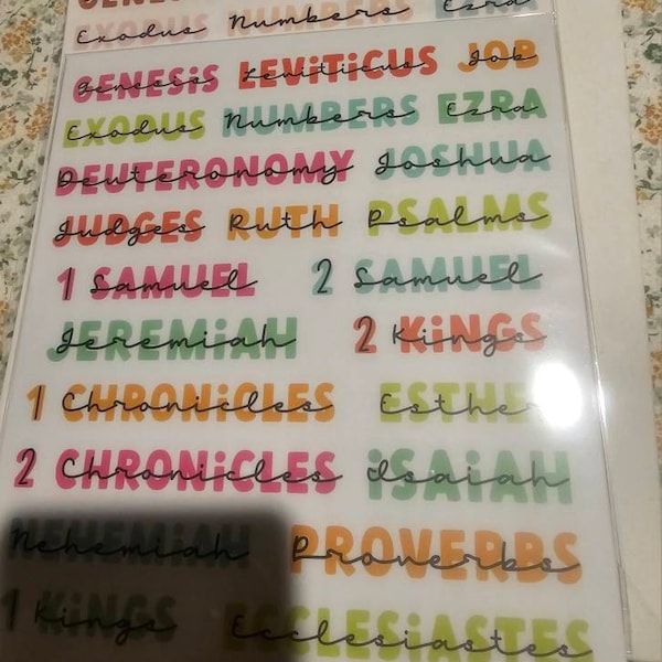 Chronological One Year Bible Reading Plan Vinyl Checklist Sticker for ...