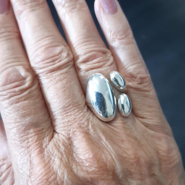 Stylish Sterling Silver Ring Solid Genuine Stamped 925 - Etsy