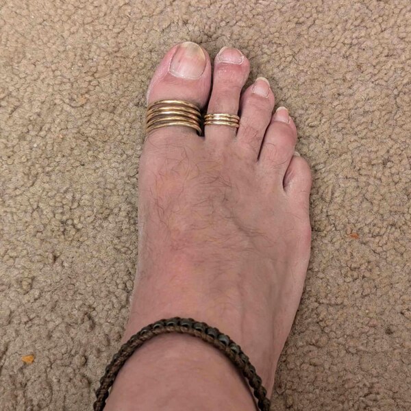 Gold Toe Ring Big Toe Any Size Custom Made to Order Multi Loop Spiral ...