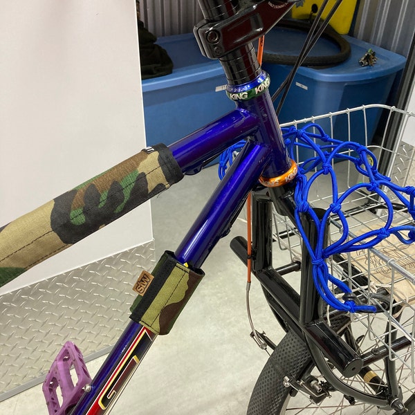 Bike Top Tube Protector Woodland Camo Nylon Cordura Fixed Gear Bike ...