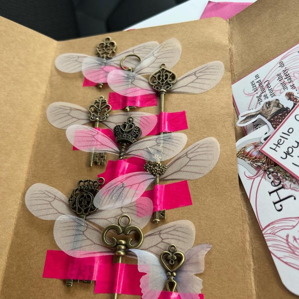 Mixed Wonderland Flying Keys // Dragonfly Butterfly Key // Alice and ...
