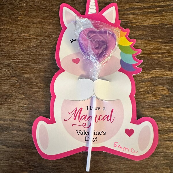 Unicorn Valentine Treat Holder Printable Cards, Girl Classroom ...