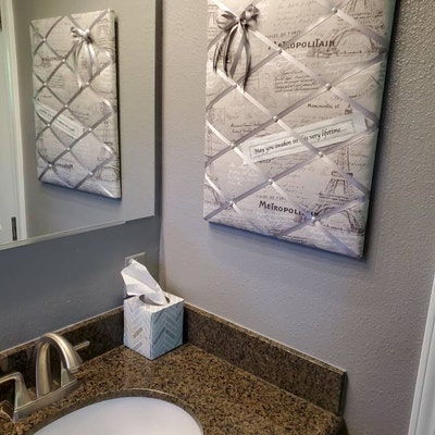 Paris Themed Fabric Memo / Photo / Vision Board - Etsy