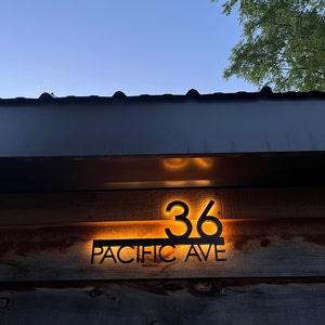 Lit House Numbers Sign With Led Bar on the Top for Backlit - Etsy Canada