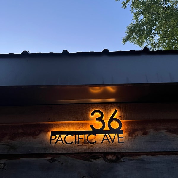 Backlit House Numbers Sign With Color Changing Dimmable LED for Modern ...