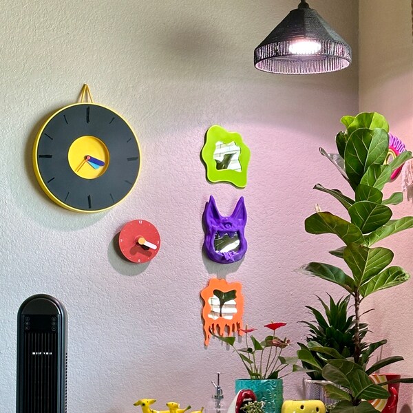 Monster Face Wall Mirror Locker Small 3D Printed Hanging Home Decor ...