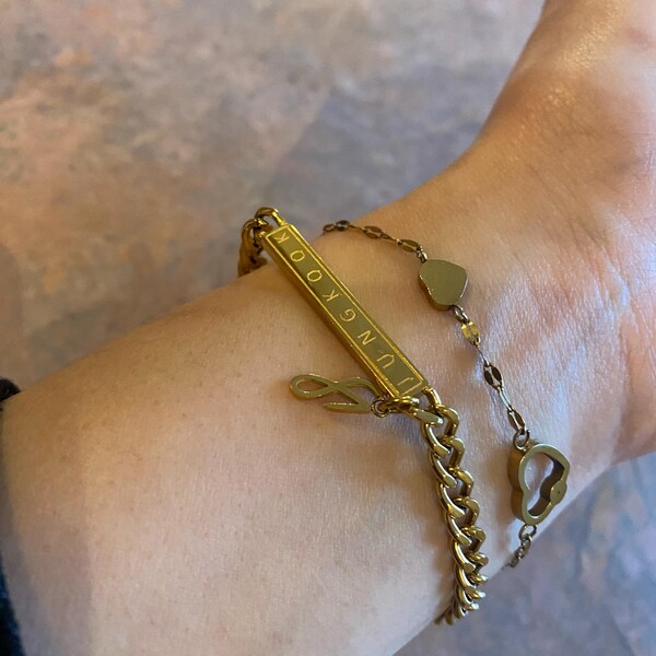 BTS V Layover Inspired Bracelet | Silver Tone 7-8 Inches | Kim Taehyung ...