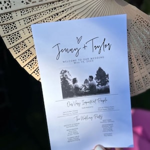 Reception Program, Printable DIY Wedding Reception Card in 6 Sizes ...