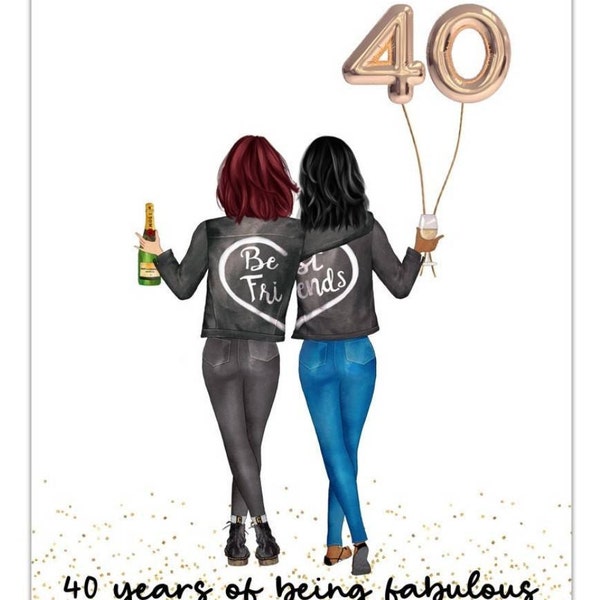 40th Birthday Best Friend, 40 Years of Being Fabulous, 40 Birthday Gift ...