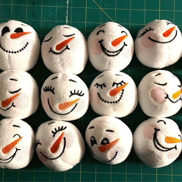 Snowman Face Snowball for Playing in Snow Fight ITH Embroidery, in the ...