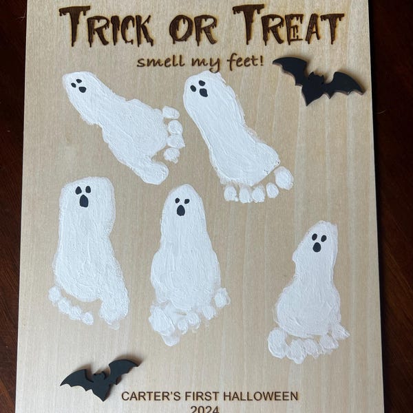 Handprint Flower Bouquet Sign, DIY Handprint Sign, Personalized Gift ...